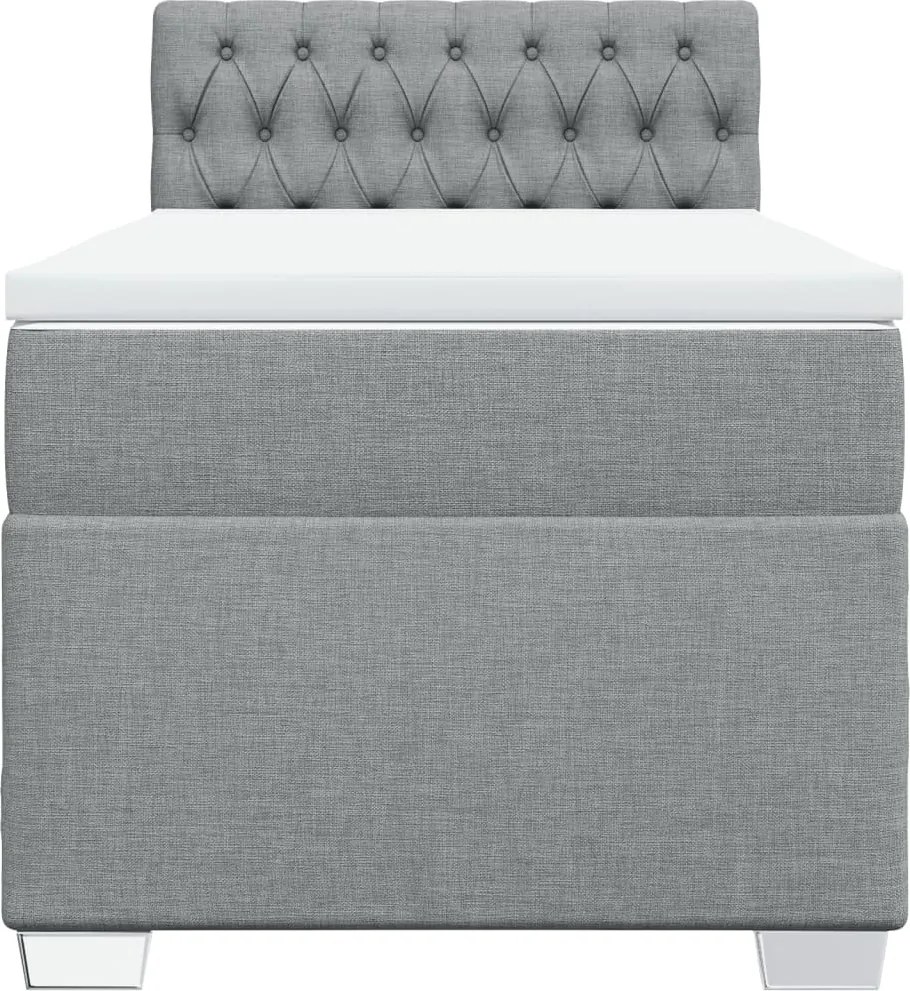 Box spring postel s matrací světle šedá 80 x 200 cm textil 3288022