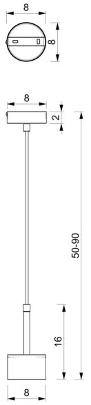 Lustr na lanku ARENA 1xGX53/11W/230V modrá/zlatá