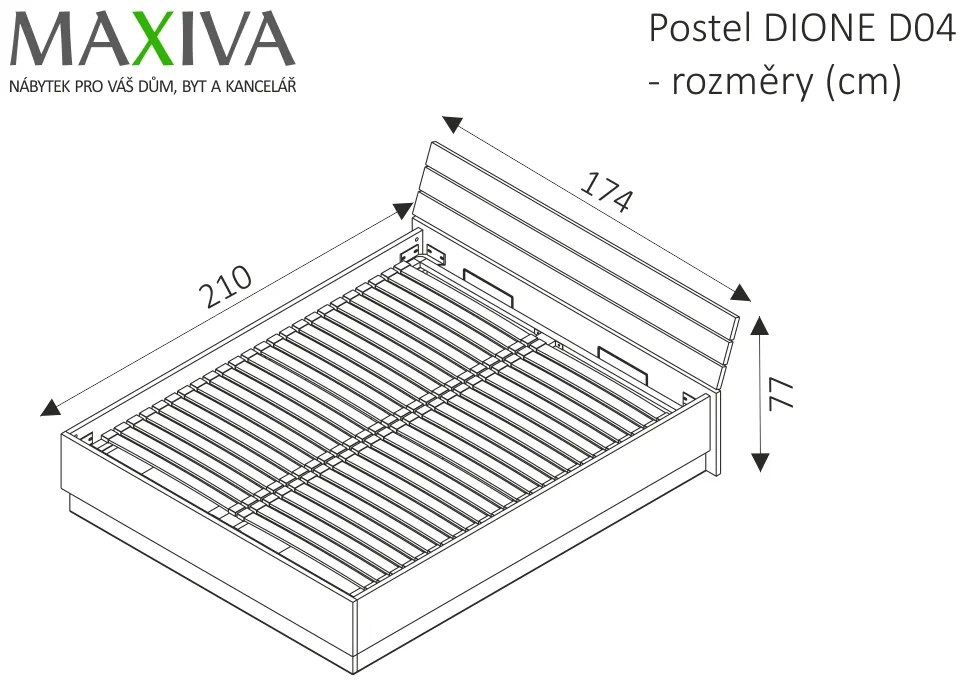 MARIDEX Postel - DIONE D04, 160x200 cm, san remo/popel