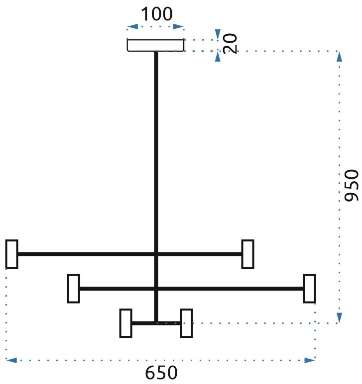 Toolight - Závěsné svítidlo 12xE27 60W, černá, OSW-05321