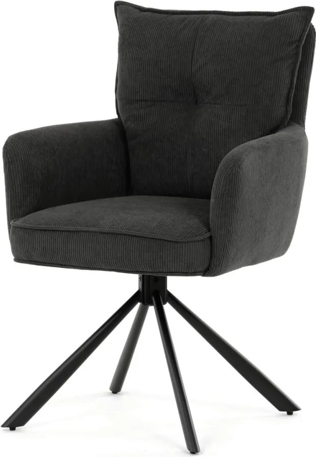 Jídelní židle HC-X1128 GREY2, manšestrová látka, šedá (60 x 67) cm