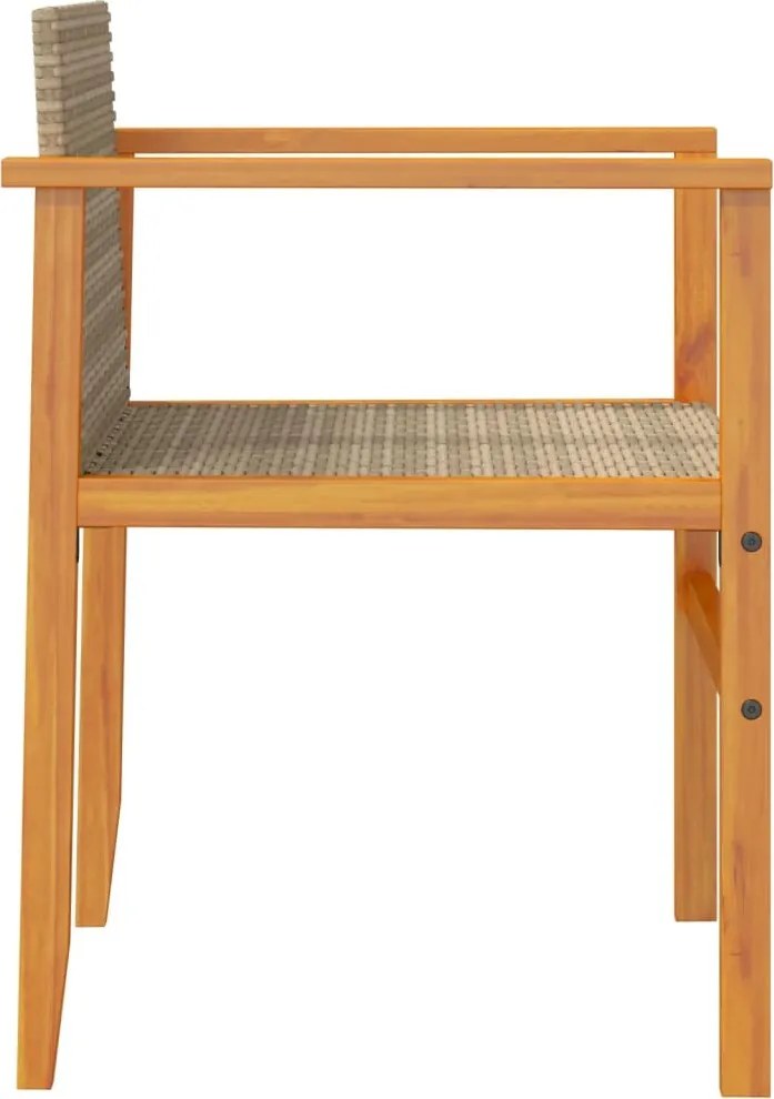 vidaXL Zahradní židle 2 ks polyratan a masivní dřevo [368710] Barva: Šedá