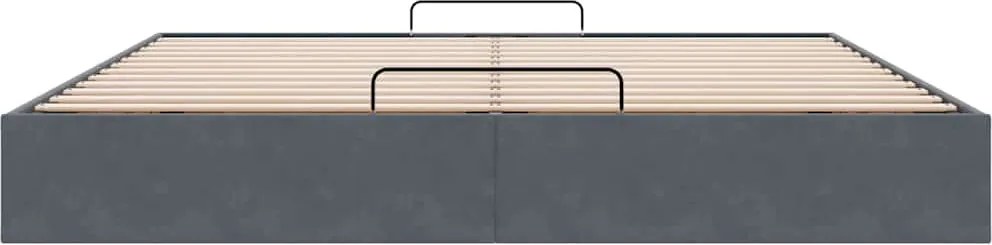 Osmanský rám postele bez matrací tmavě šedá 160x200 cm samet 3310974
