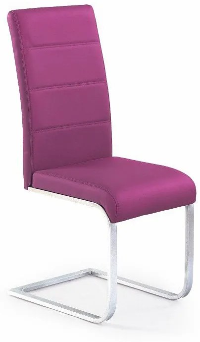 Fialová jídelní židle Label 3, chromovaná ocel + ekokůže, fialová