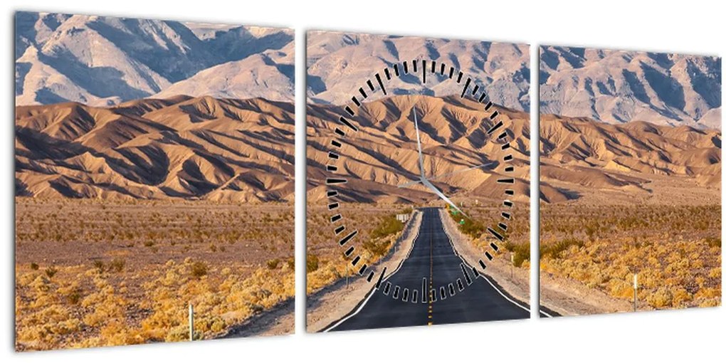 Obraz - Death Valley, Kalifornie, USA (s hodinami) (90x30 cm)