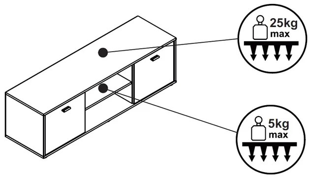 TV stolek Star, dub sonoma/bílý
