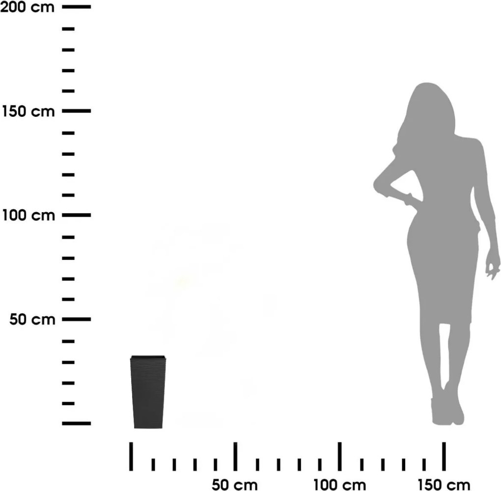 PLASTOVÝ KVĚTINÁČ PORTO RIFLO 36X19X19 CM ČERNÁ