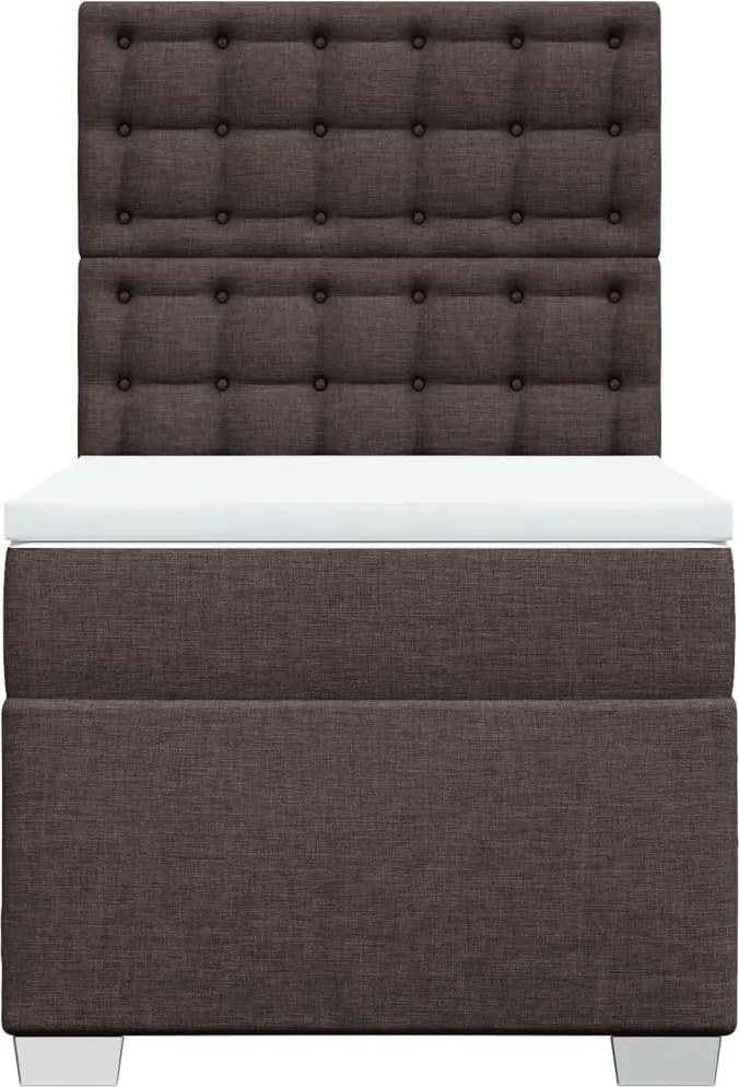 Box spring postel s matrací tmavě hnědá 90x200 cm textil 3290388