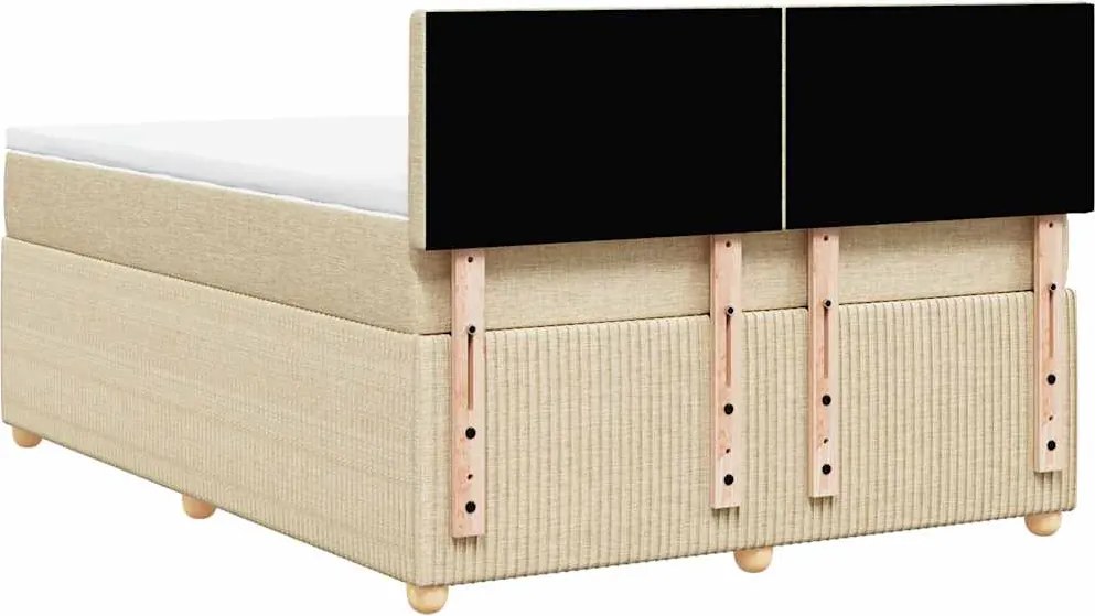 Box spring postel s matrací krémová 140x190 cm textil 3287470