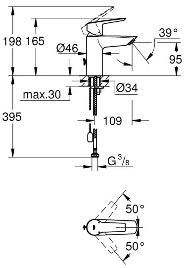 GROHE 32277002 - Umyvadlová baterie START velikost S lesklý chrom