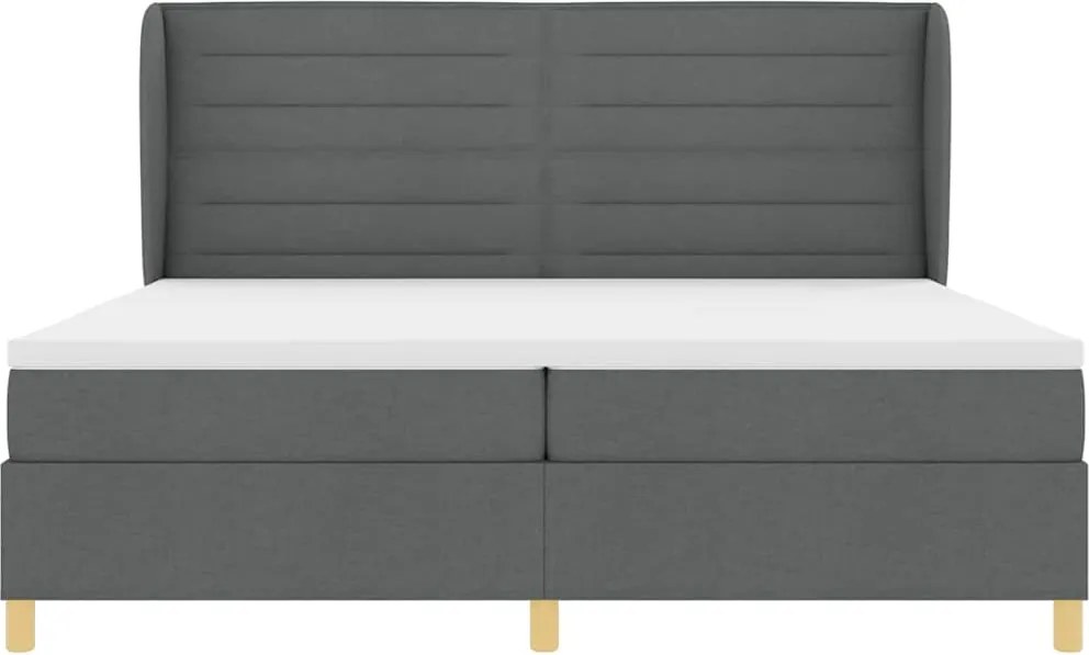 Postel s boxspringem s matrací Tmavě šedá 200 x 200 cm textil 3340712