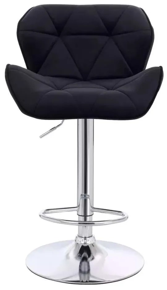 LuxuryForm DESIGN Barová židle MILANO VELUR na stříbrné kulaté podstavě - černá