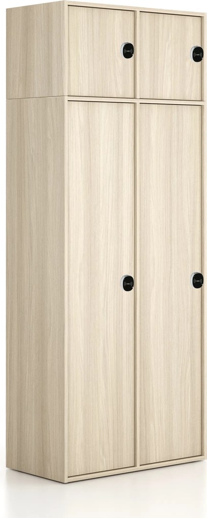 Nástavba pro skříně FRAME, 2x dveře, 872 x 450 x 427 mm, RFID zámek, dub přírodní