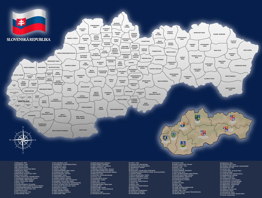 Alum Stírací mapa Slovenska