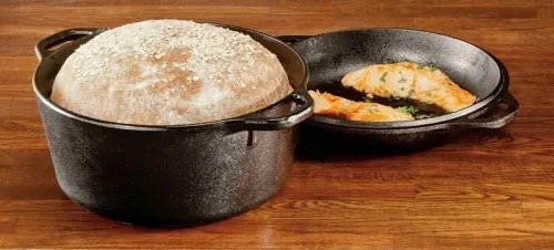 LODGE litinový hrnec Dutch Oven 4,7l s pánví (poklice)