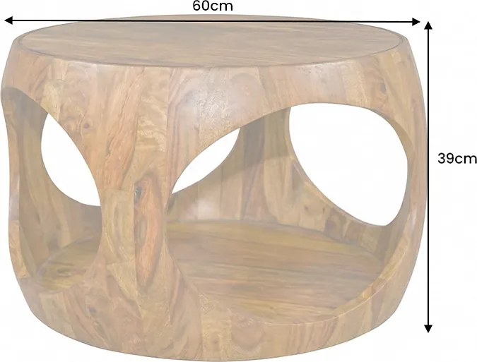 Designový konferenční stolek Velislav 60 cm Sheesham