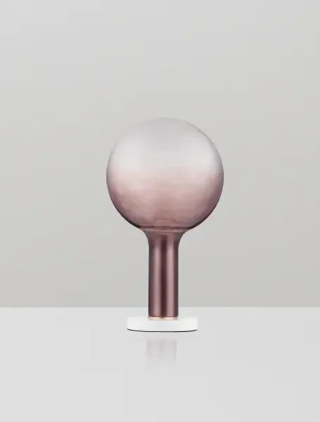 LED stmívatelná hnědo-zlato-bílá stolní lampa Nostos