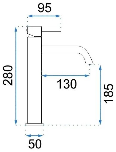 REA-B9409 - Umyvadlová baterie LUNGO 28 cm zlatá