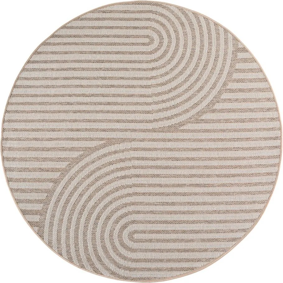 Béžový kulatý vnitřní a venkovní koberec ø 160 cm Desert 1301 – Ayyildiz Carpets