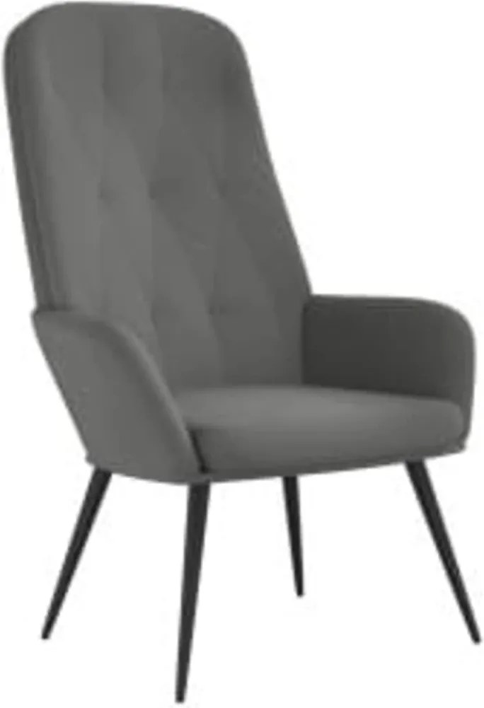 Relaxační křeslo s podnožkou tmavě šedé samet 3097620