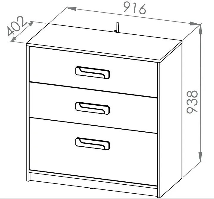 Casarredo Komoda se zásuvkami VILLOSA šedá/bílá/růžová