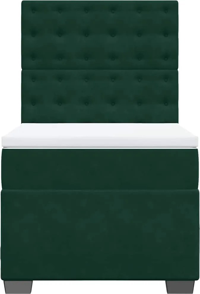 Box spring postel s matrací tmavě zelená 80 x 200 cm samet 3293077