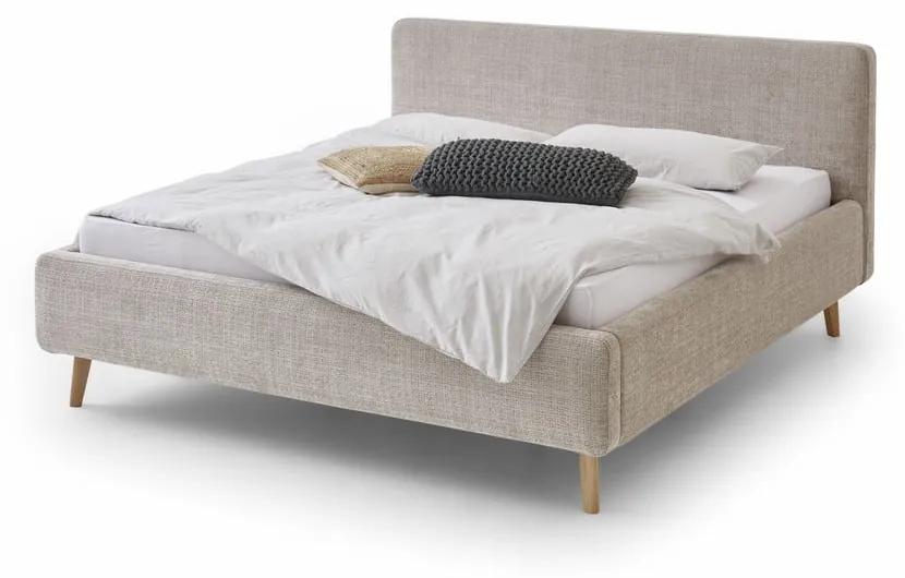 Béžová čalouněná dvoulůžková postel 160x200 cm Mattis - Meise Möbel
