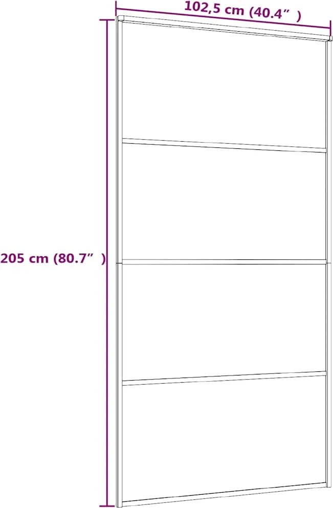 Posuvné dveře ESG sklo a hliník 102,5 x 205 cm bílé 151664