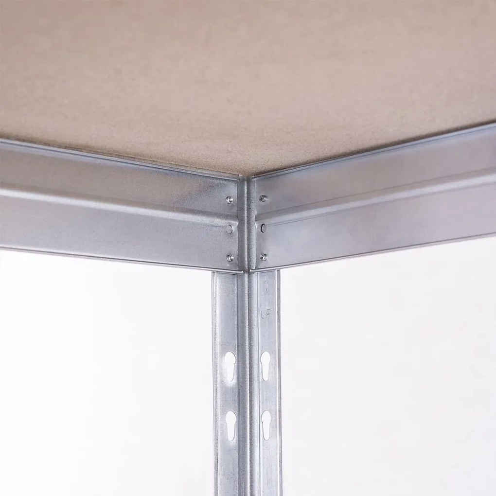 Kovový regál RIVET PRO 180x90x60 DTD dřevotříska 5 úrovní pozinkovaná