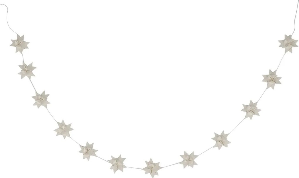 Bílá antik závěsná girlanda s papírovými hvězdami Stars - 160 cm