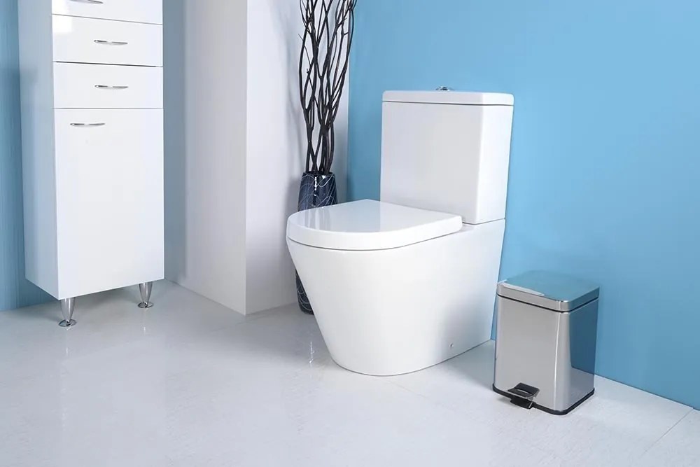 Aqualine SIMPLE LINE odpadkový koš hranatý 6l, leštěný nerez