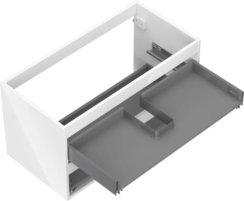 Mexen Box-A, závěsná skříňka 90 cm, 2 zásuvky, bílá lesklá, 91AX0-0900-470-2-00