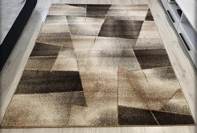 HU Moderní koberec Rio 509-Cream-Brown v béžovo-hnědé barvě Rozměr: 60x100 cm