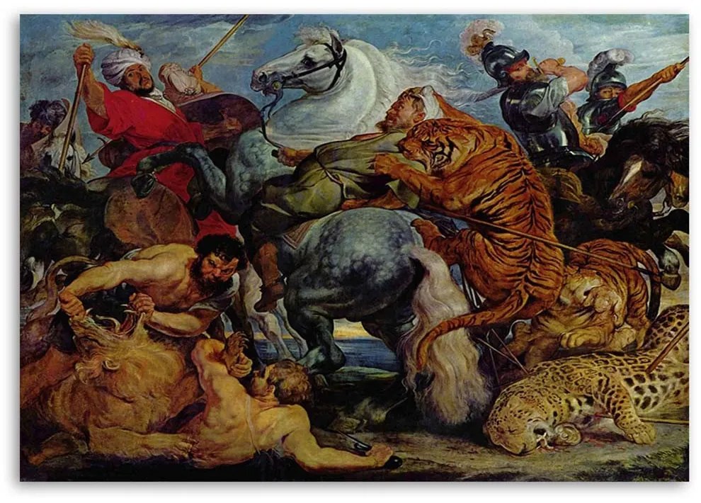 Gario Obraz na plátně Hon na tygra - Peter Paul Rubens, reprodukce Rozměry: 60 x 40 cm