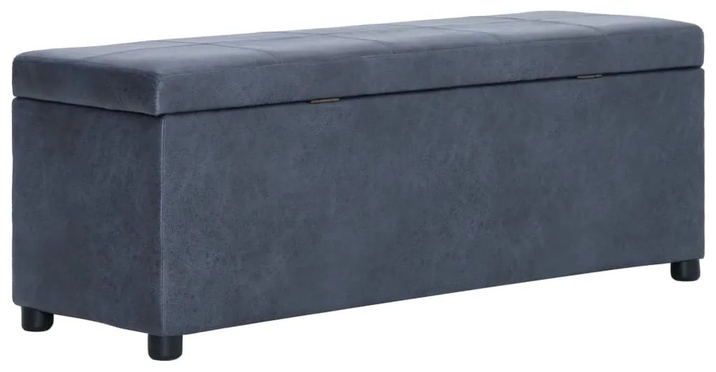Lavice s úložným prostorem 116 cm šedá umělá broušená kůže 281316