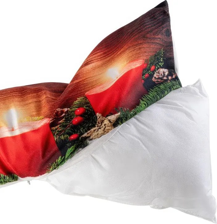 Polštář proti průvanu s LED ČERVENÉ SVÍČKY 18 x 85 cm