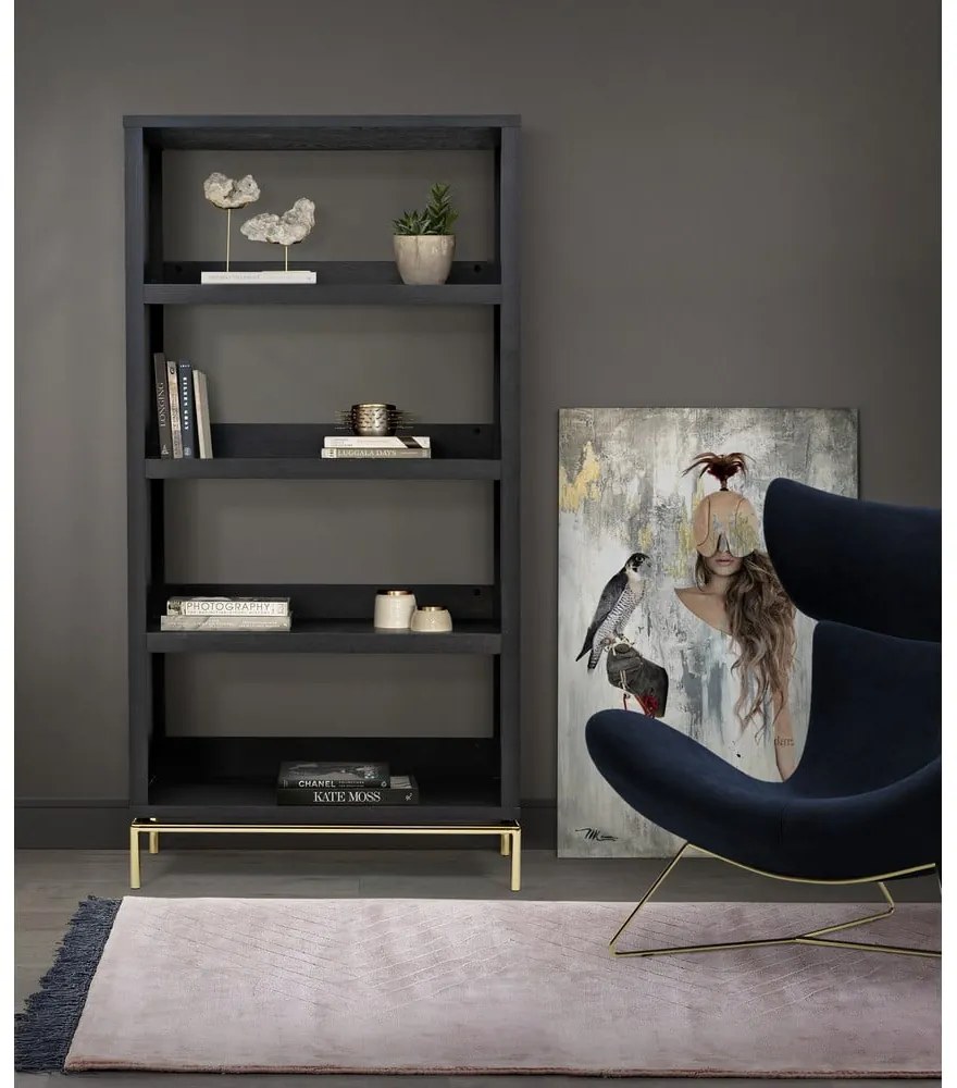 Černá knihovna 90x173 cm Pimlico - Woodman