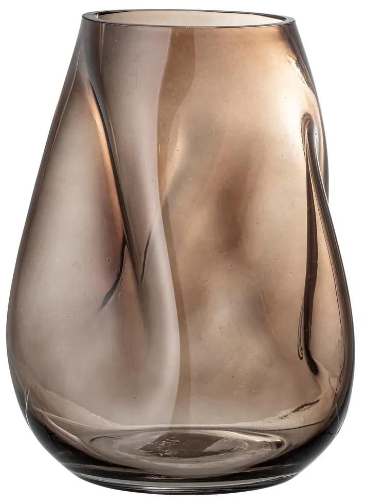Hnědá skleněná váza Bloomingville Ingolf, výška 26 cm