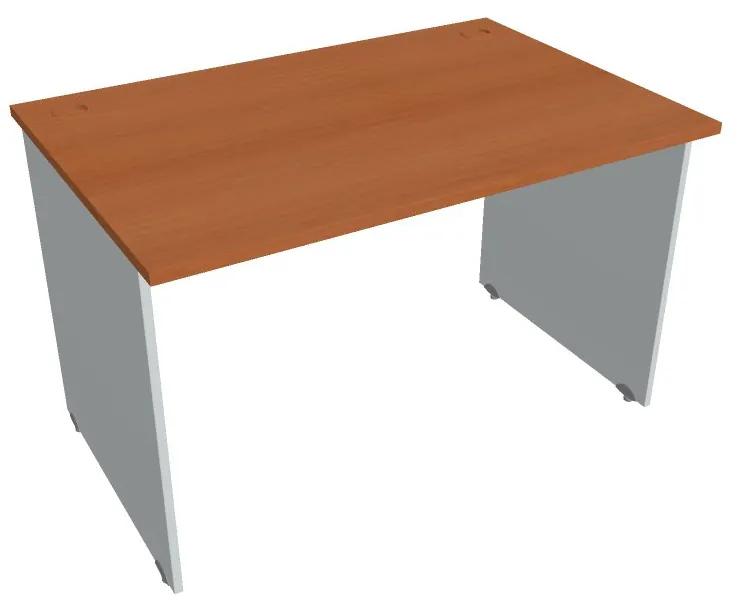 Stůl pracovní rovný 120 cm - Hobis Gate GS 1200 Dekor stolové desky: třešeň, Dekor lamino podnože: šedá