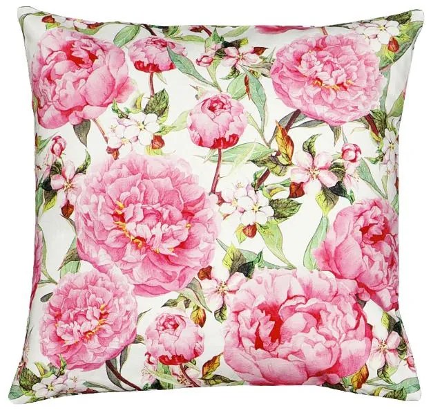 SCANquilt povlak FLORA pivoine smetanovorůžová 45 x 45 cm