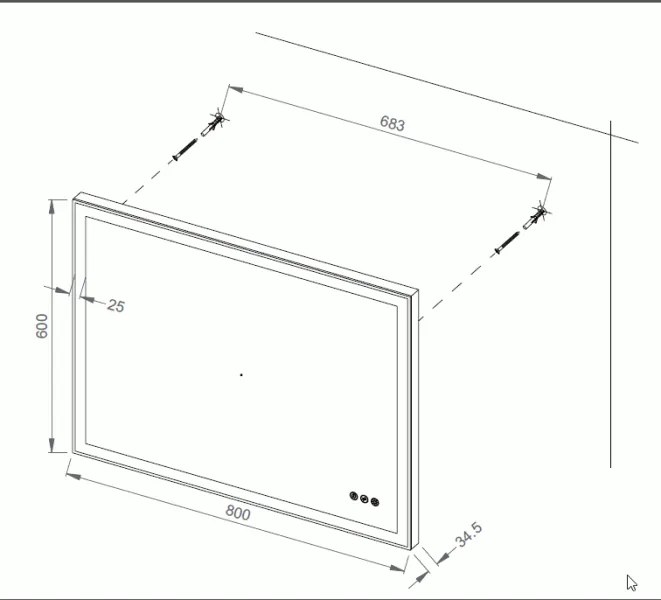 Eurosanit Urban zrcadlo s LED osvětlením | změna teploty barvy Rorzměr: 60x80 cm