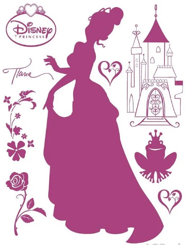 Samolepící dekorace dětská velurová Disney Princezna a žabák - DK 873