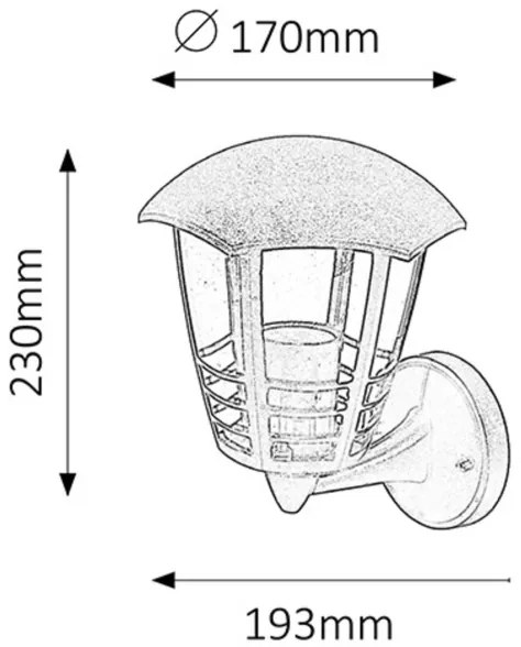 Rabalux 8618 - Venkovní nástěnné svítidlo MARSEILLE 1xE27/60W/230V IP44