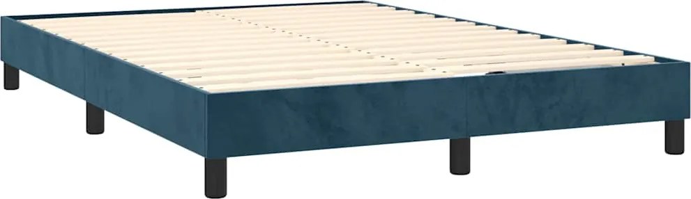 Box spring postel s matrací a LED tmavě modrá 140x190 cm samet 3134403