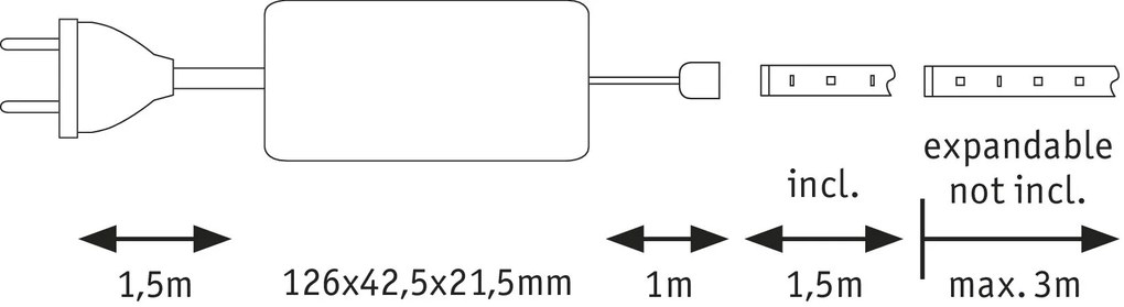 Paulmann 70668 MaxLED 500 plast, Basic Set 10W 2700K, 1,5m rozšiřitelný na 3m, včetně trafa