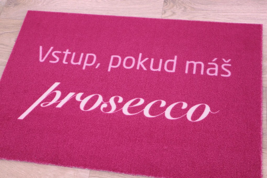 Rohožka Vstup pokiaľ máš Prosecco 40x60 cm, 40x60, ružová, Mercury Flooring