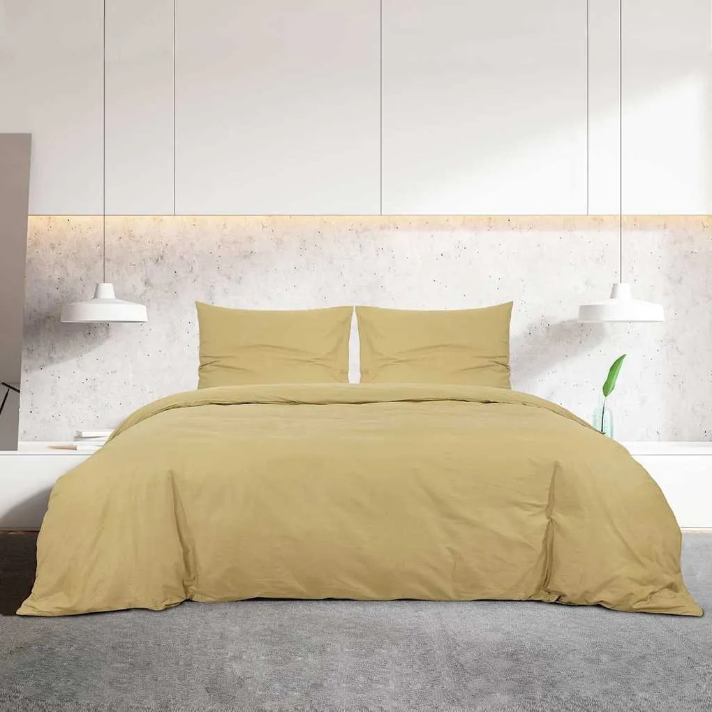 Sada ložního prádla taupe 220 x 240 cm lehké mikrovlákno 135987