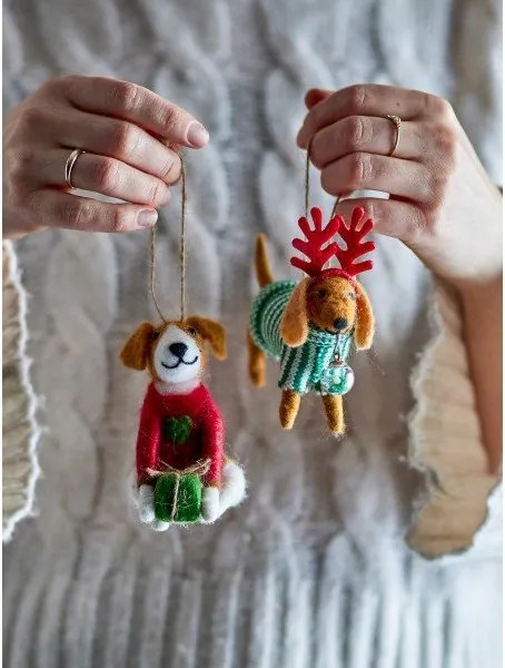 Textilní vánoční ozdoby v sadě 2 ks 12 cm Monty – Bloomingville