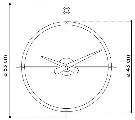 Designové nástěnné hodiny Nomon Dos Puntos NG 55cm