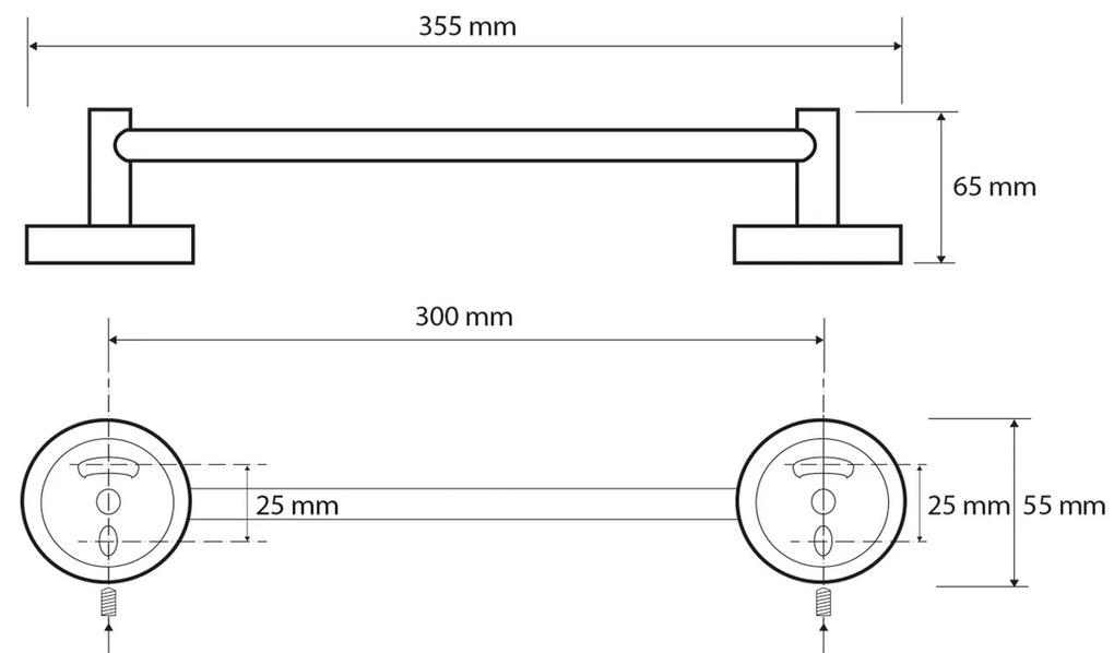 SAPHO XR406 X-Round E držák na ručníky 35 cm, stříbrná